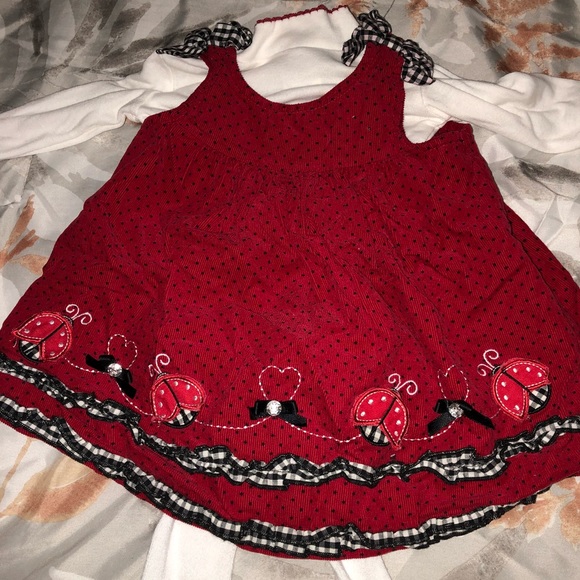 Dresses | Red Ladybug Turtleneck Dress W Tights | Poshmark